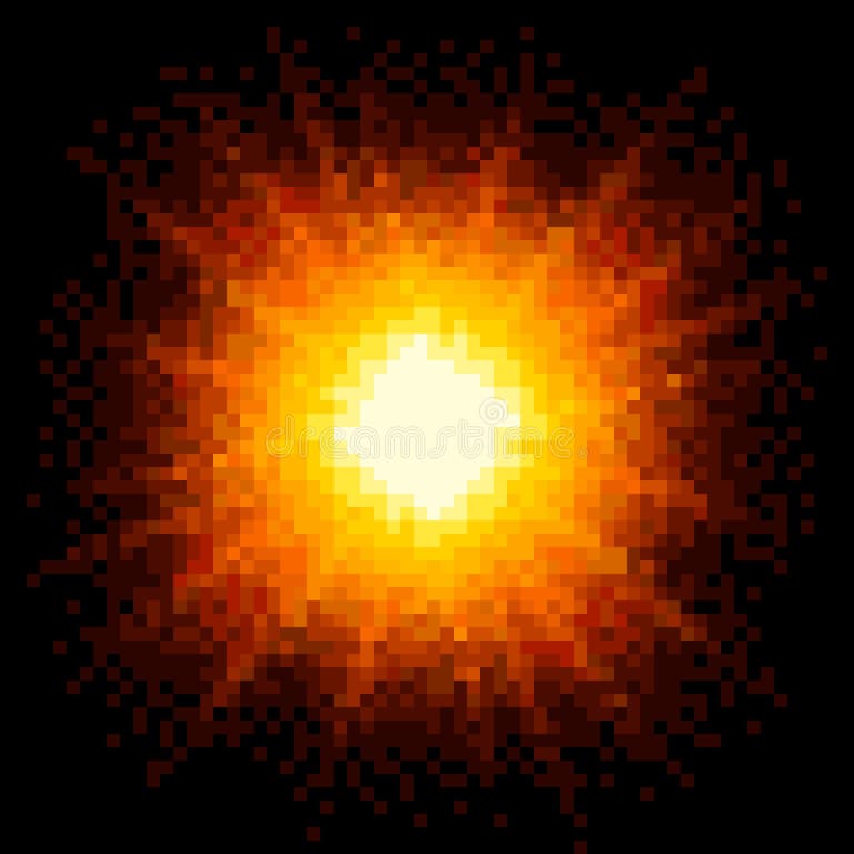 8-bit Pixel Art Fiery Explosion. EPS8 Vector Stock Vector ...