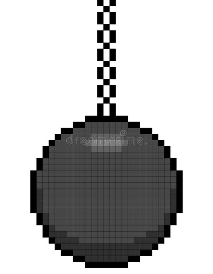 8-bit Pixel Art Wrecking Ball on a Chain Stock Vector - Illustration of ...