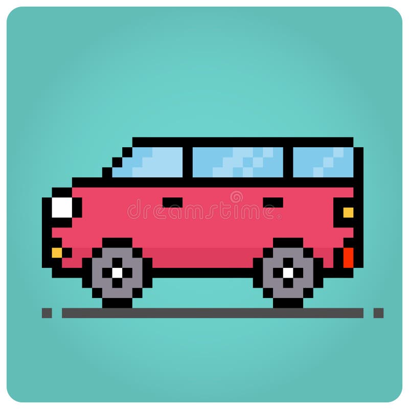 8 Bit Pixel Car. SUV Type Transport Vehicles for Game Assets in Vector ...
