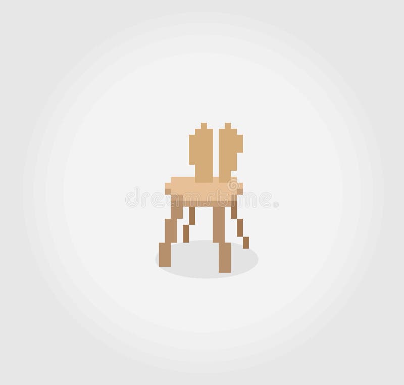 8 Bit Pixel Chair Shape Rabbit Ear in Vector Stock Vector ...