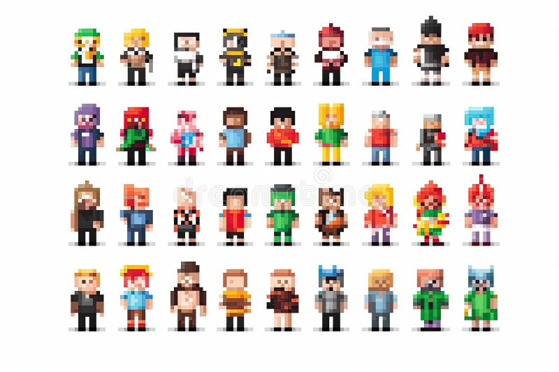 Cartoon Characters Arcade Game Pixel Stock Photos - Free & Royalty-Free ...