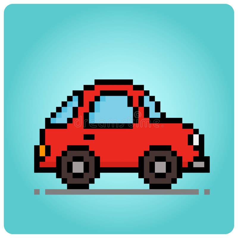 8 Bit Pixel Classic Car. Mini Type Transport Vehicles in Vector ...