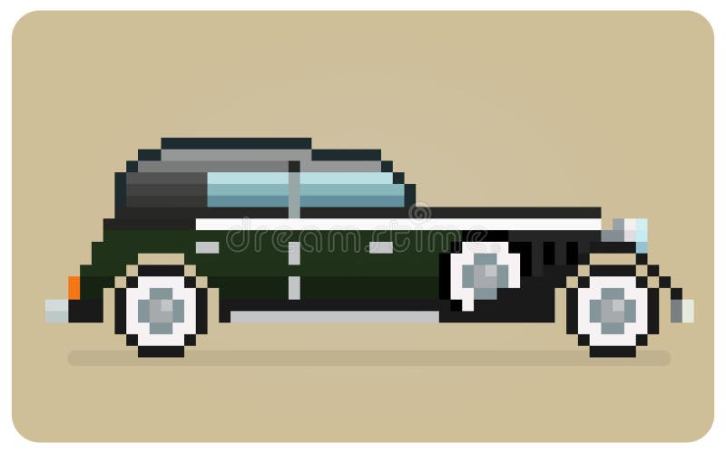 8 Bit Pixel Classic Cars. Vector Illustration of Vintage Car Stock ...