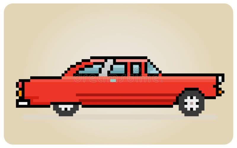 8 Bit Pixel Classic Cars. Vector Illustration of Vintage Car Stock ...