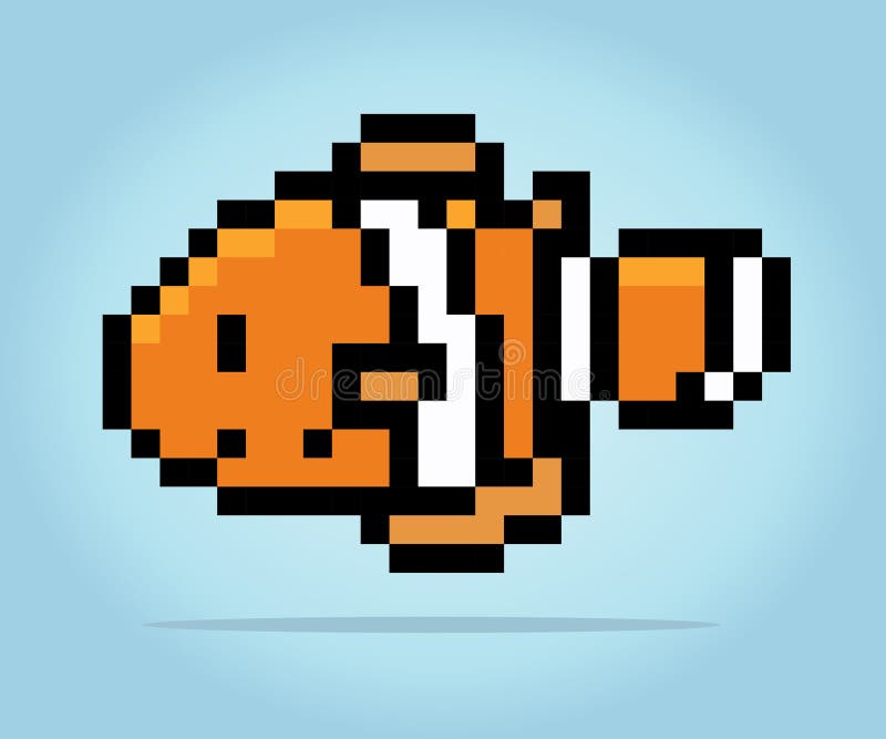 8 Bit Pixel Clown Fish. Animals in Vector Illustrations Stock Vector ...