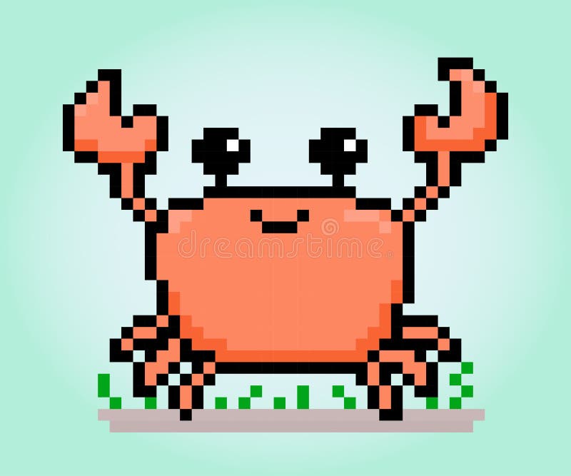 8 Bit Pixel Crab Image. Animals in Vector Stock Vector - Illustration ...