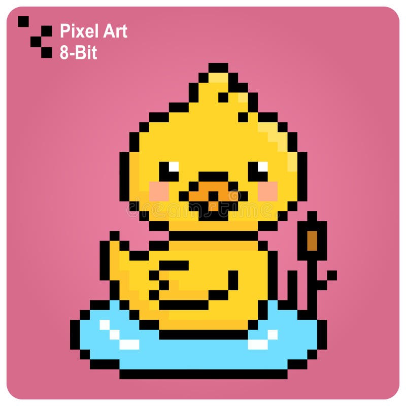 Duck in 8 Bit Pixel Art Vector Illustrations Stock Vector ...