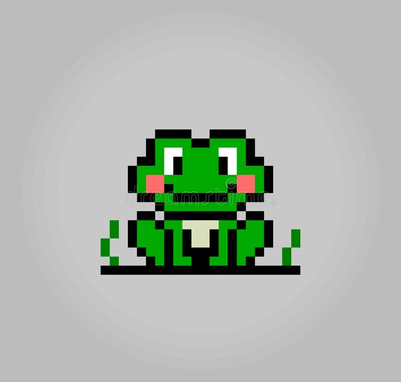 Frog Pattern. Pixel Frog Image 8 Bit Game Stock Vector - Illustration ...