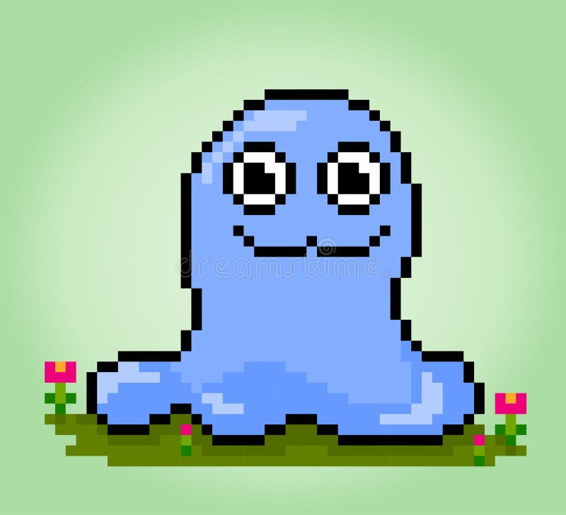 8-bit Pixel Funny Mucus Monster in Vector Stock Vector - Illustration ...