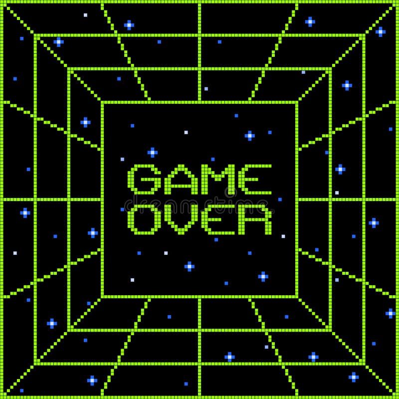 Pixel Game Over Message stock vector. Illustration of gameover - 27529055