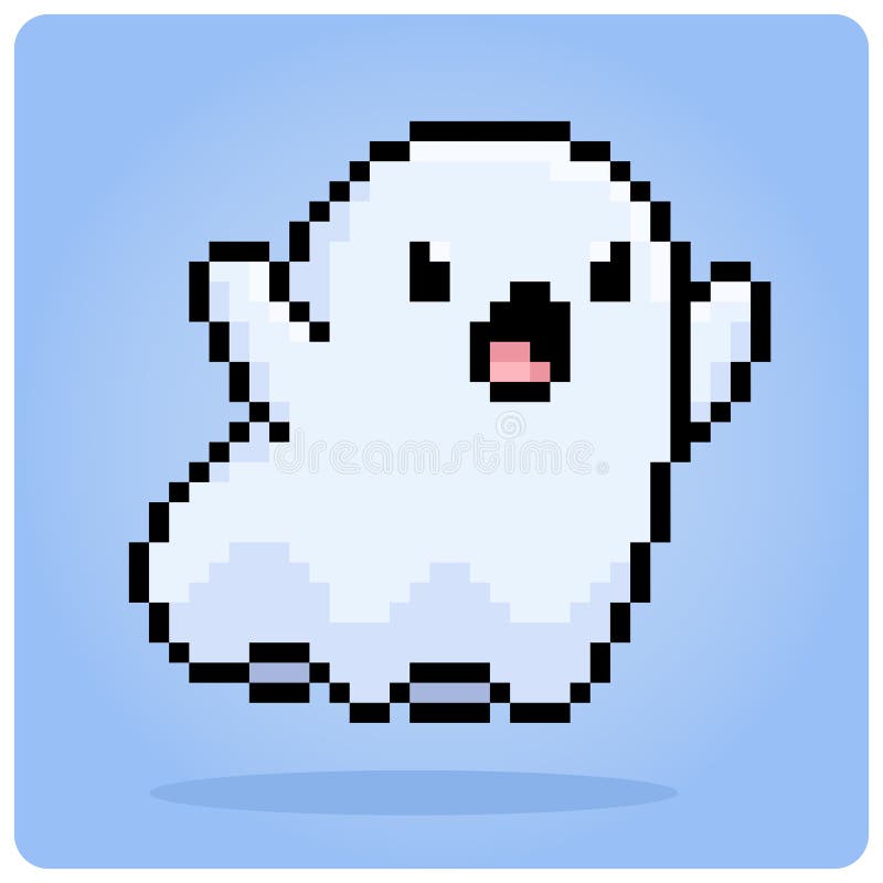 8-bit Pixel Flying Ghost in Vector Stock Illustration - Illustration of ...