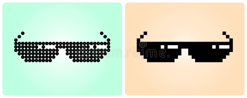 8 Bit Pixel Glasses for Game Assets Stock Vector - Illustration of ...