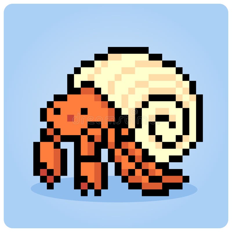 Pixel Art Hermit Crab Stock Illustrations – 5 Pixel Art Hermit Crab ...