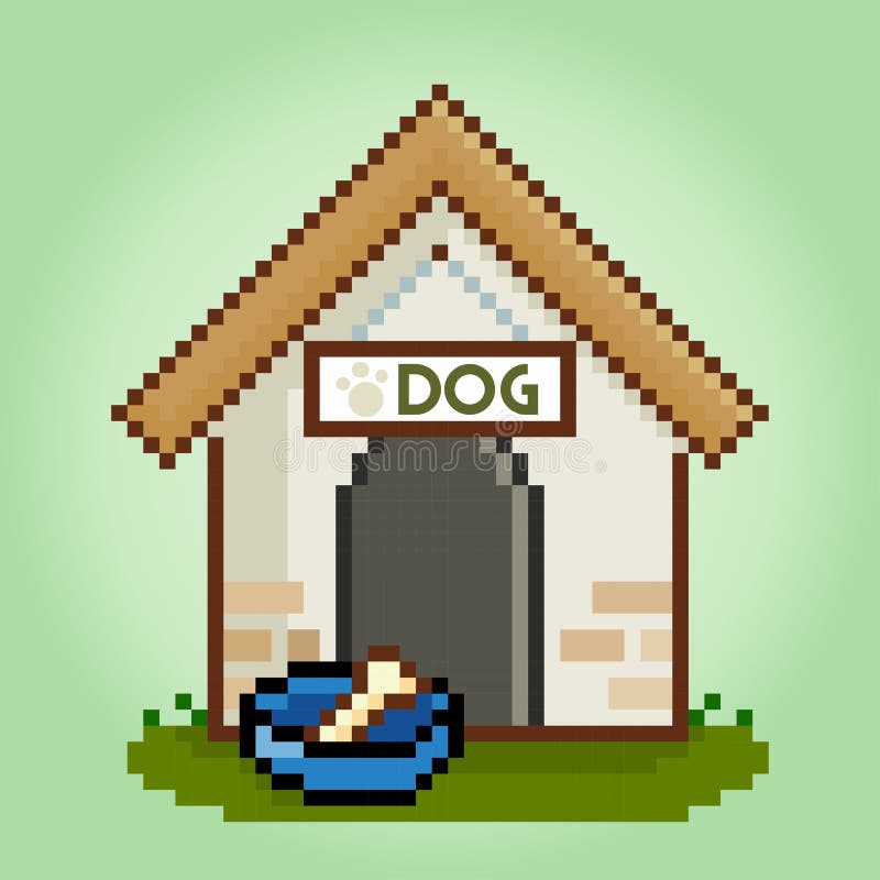 8 Bit Pixel House for Dogs. Barkitecture in Vector Stock Vector ...