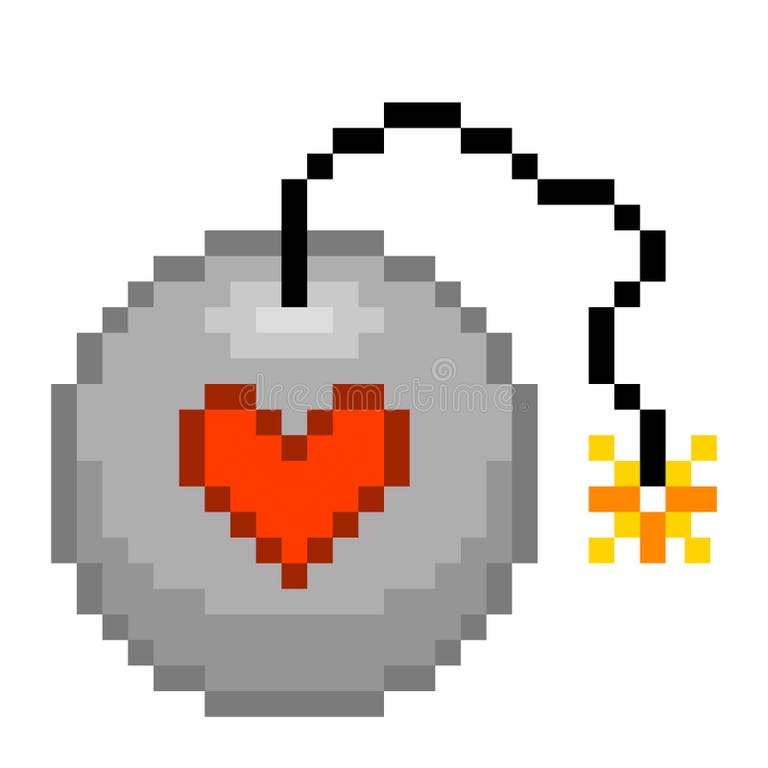 8-bit pixel love bomb stock vector. Illustration of icon - 30458011