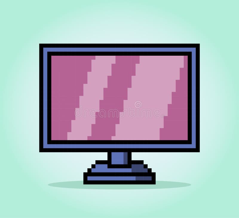 8 Bit Pixel Modern Television in Vector Stock Vector - Illustration of ...