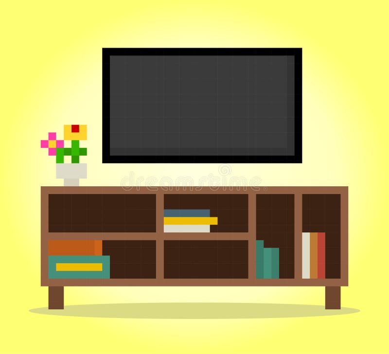 8 Bit Pixel Modern Television in Vector Stock Vector - Illustration of ...