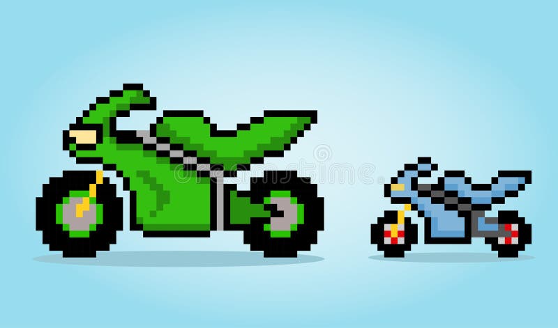 8 -Bit Pixel Motorcycle in Vector Stock Vector - Illustration of ...
