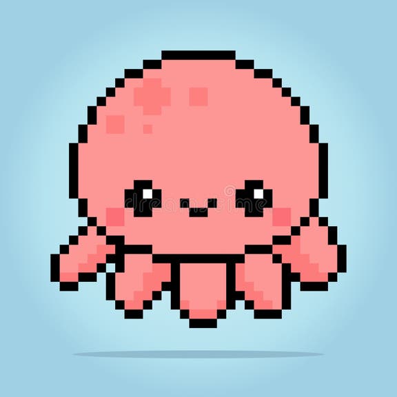 8 Bit Pixel of Octopus in Vector Stock Vector - Illustration of mosaic ...