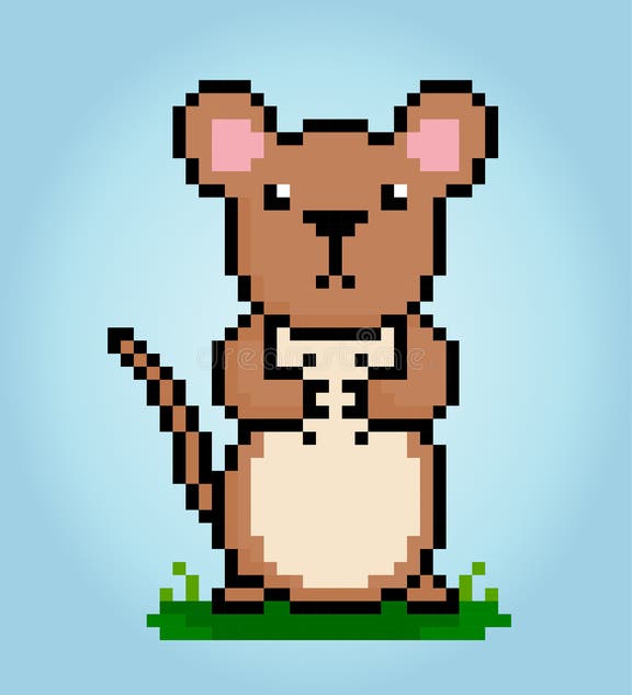 8-bit Pixel Rat is Standing in Vector Illustrations Stock Vector ...
