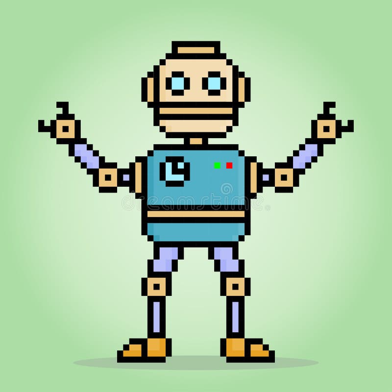 8 Bit Pixel Robot in Vector Stock Vector - Illustration of electronic ...