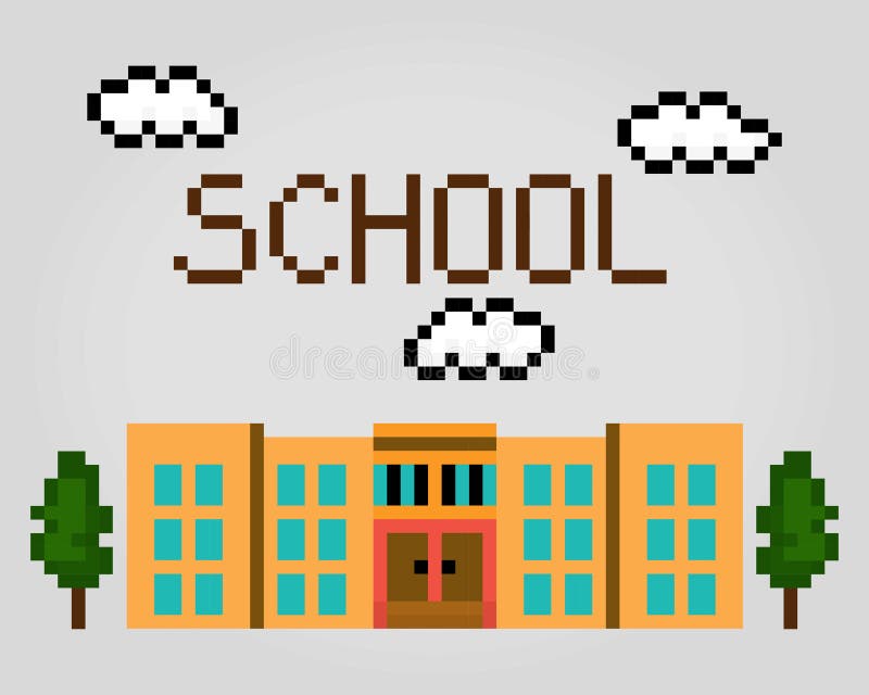 8-bit Pixel of School Building in Vector Illustration Stock Vector ...