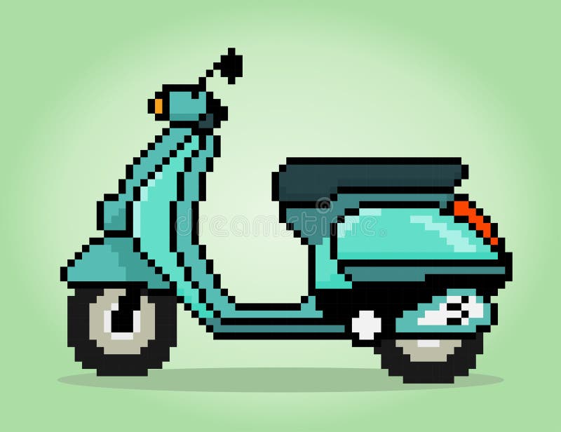 8 Bit Pixel Scooter Motor in Vector Stock Vector - Illustration of ...