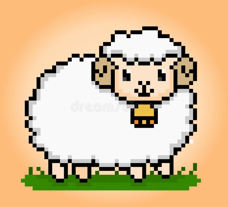 Pixel sheep image 8 bit stock vector. Illustration of funny - 223669509