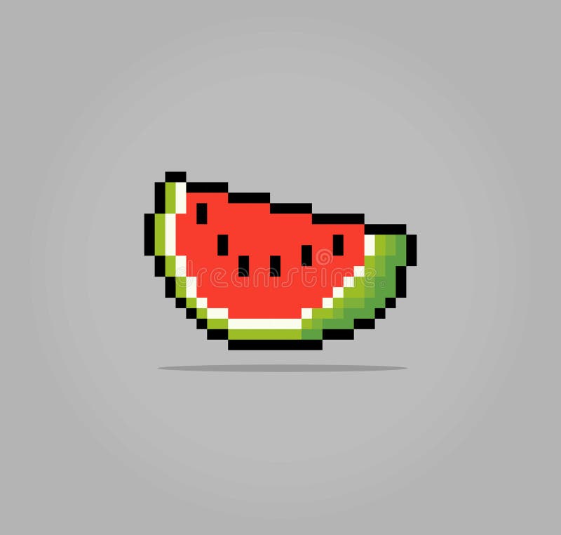 8 Bit Pixel of Slice Watermelon. Fruit Pixels in Vector Stock Vector - Illustration of game ...
