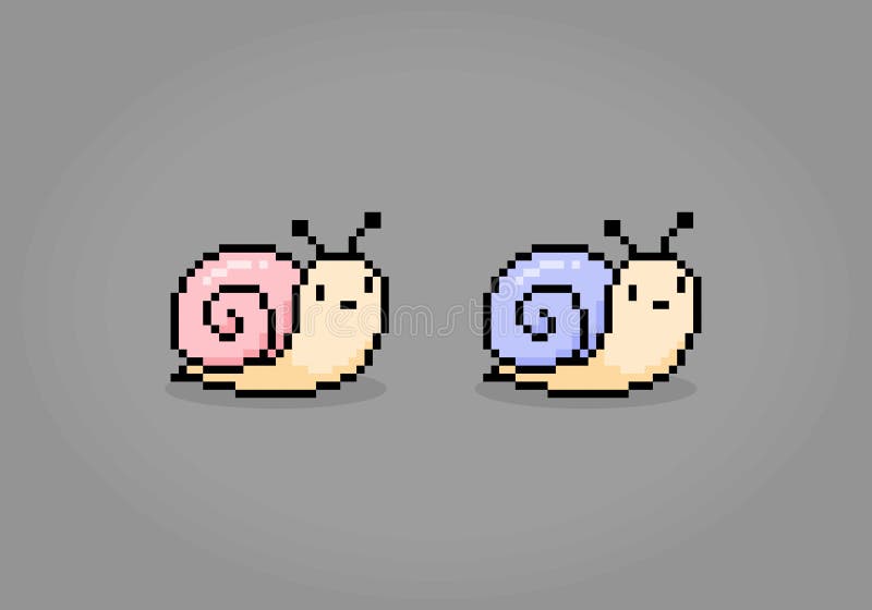 8 Bit Pixel of Snail. Animal Pixel in Vector Illustrations Stock Vector ...