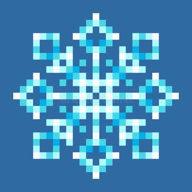 8-Bit Pixel Snowflake stock vector. Illustration of snow - 47933126