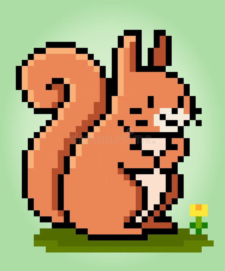 8 Bit Pixel of Squirrel. Animal Pixel in Vector Stock Vector ...