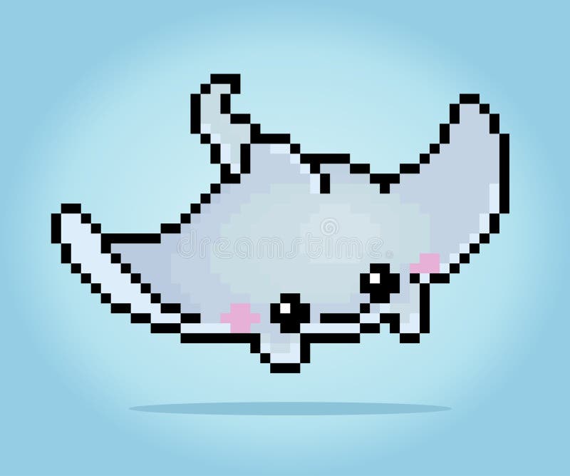 8 Bit Pixel a Stingray Fish. Animal in Vector Stock Vector ...