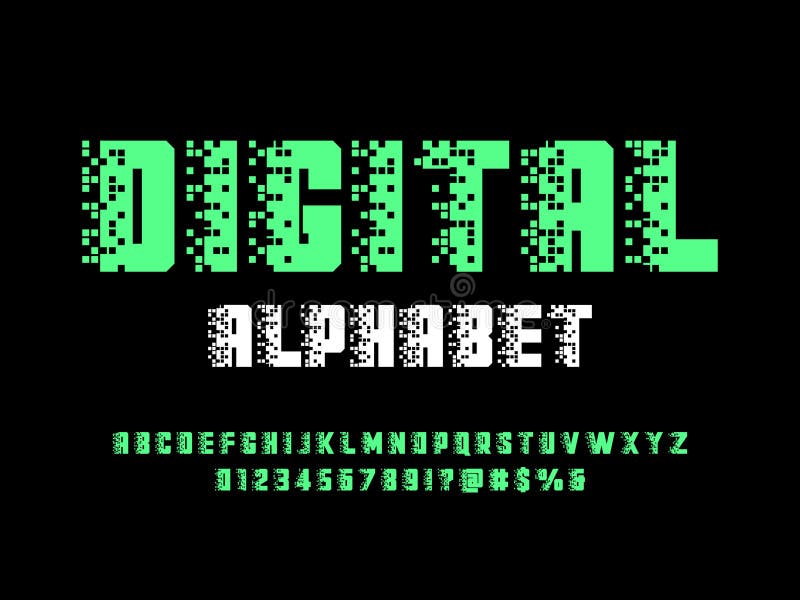 Glitch font stock vector. Illustration of type, design - 242170883