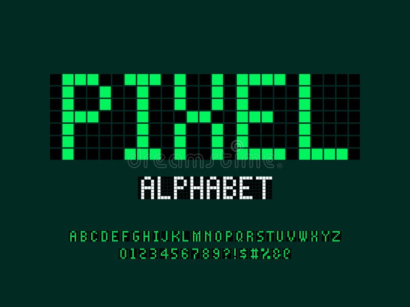 Pixel font stock vector. Illustration of geometric, sign - 246802751