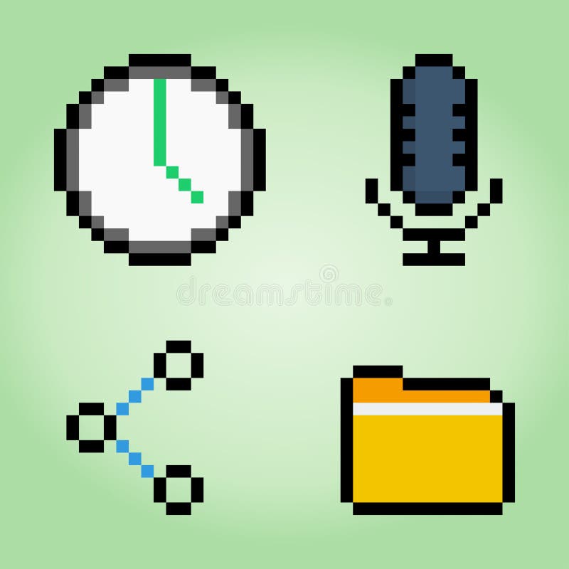 8 Bit Pixel, UI Symbol Icon in Vector Illustrations Stock Vector ...