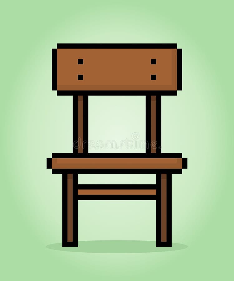 8 Bit Pixel Wooden Chair. Vector Illustration Stock Vector ...