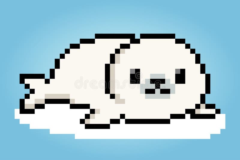 8 Bit Pixels of Sea Lion. Animal in Vector Stock Vector - Illustration ...
