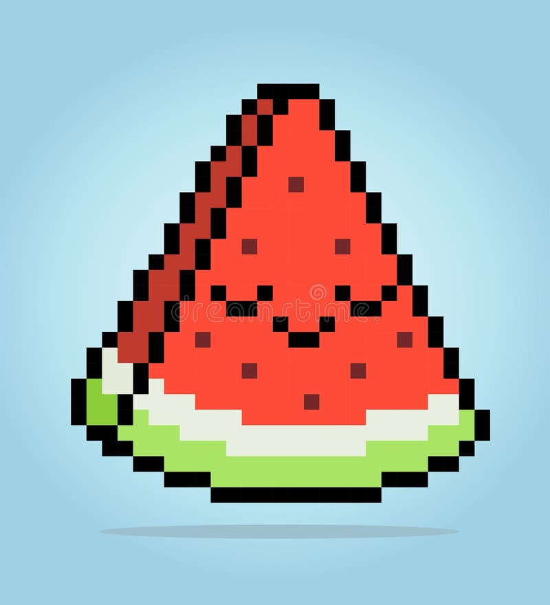 8 Bit Pixel of Slice Watermelon. Fruit Pixels in Vector Stock Vector ...