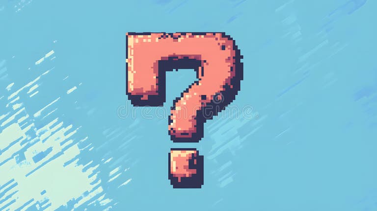 8-Bit Question Mark Symbol in Pixel Art Style Isolated on White ...