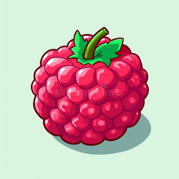 8-bit Raspberry Pixel Art: Game Item on Green Background Stock ...