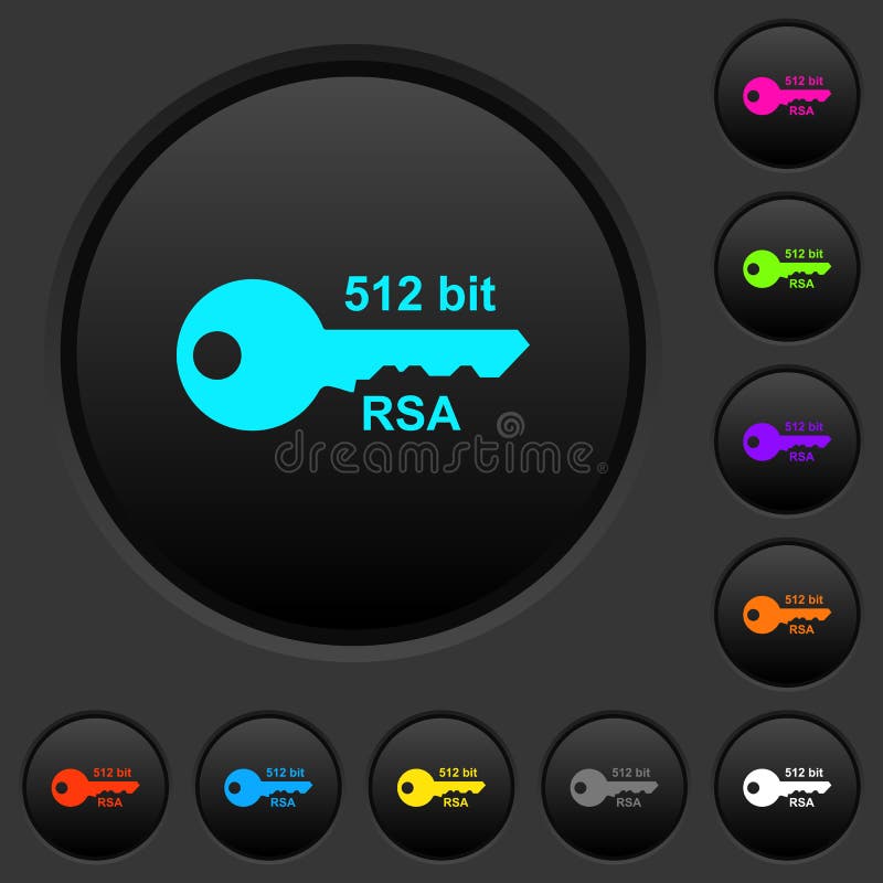 64 Bit Rsa Encryption Vivid Colored Flat Icons Stock Vector ...
