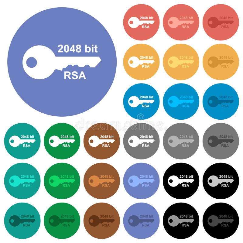 2048 Bit Rsa Encryption Round Flat Multi Colored Icons Stock Vector - Illustration of encryption ...