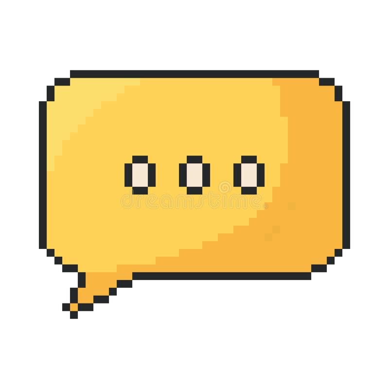 8 bit speech bubble icon. Pixel art object. Old school computer graphic ...