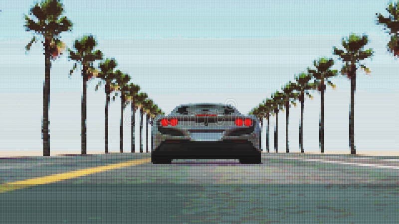 8 Bit Sport Car. 3d Animation Stock Video - Video of flat, drive: 236500323