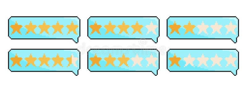 8 Bit Star Rating Icon Set. Pixel Art Object. Old School Vintage Game ...