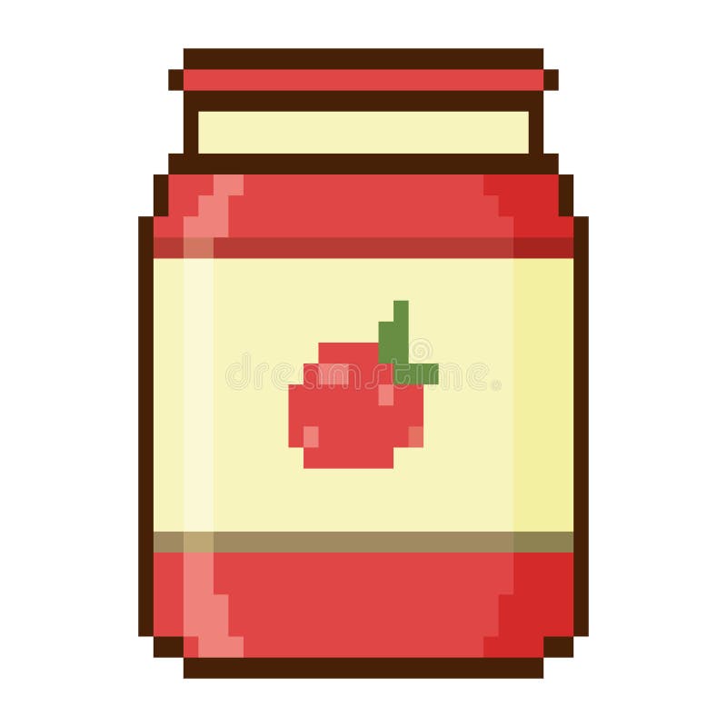 8 Bit Strawberry Jam. Pixel Art Object. Old School Computer Graphic ...