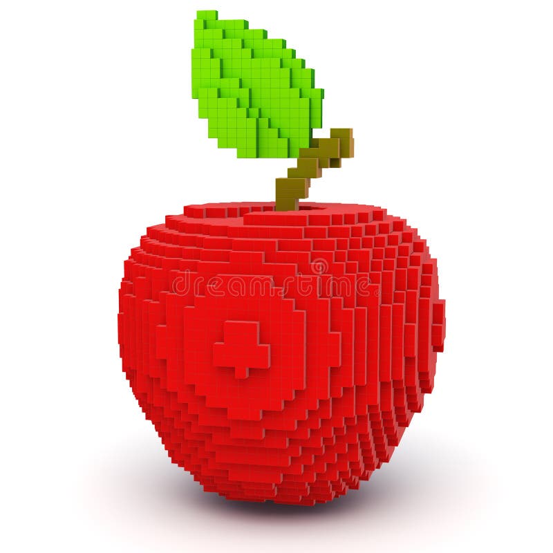 8-bit style red apple stock illustration. Illustration of pixelated ...