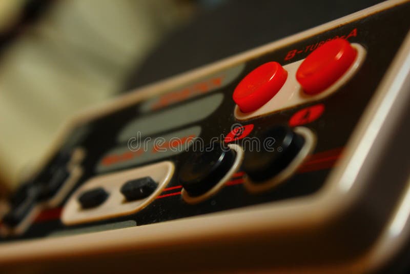 8 Bit Video Game Joystick 4 Nintendo Stock Photo - Image of start ...