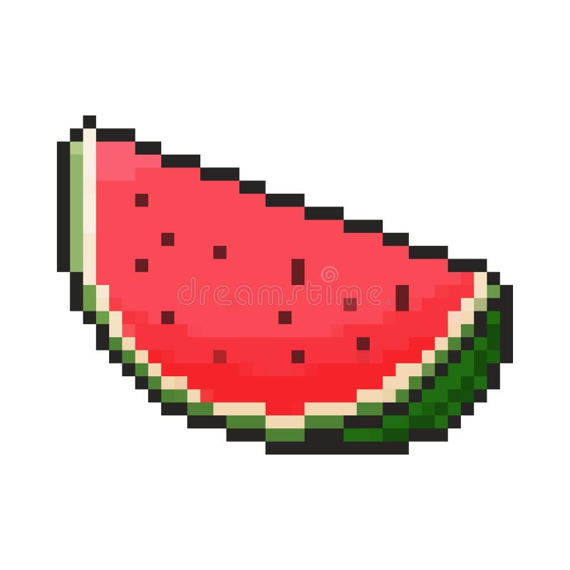 8 Bit Watermelon Icon. Pixel Art Object. Old School Vintage Game ...
